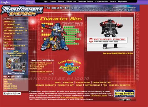 Transformers Energon In 2004 Web Design Museum