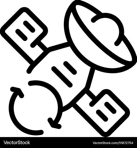Space Satellite Orbiting Earth Transmitting Data Vector Image