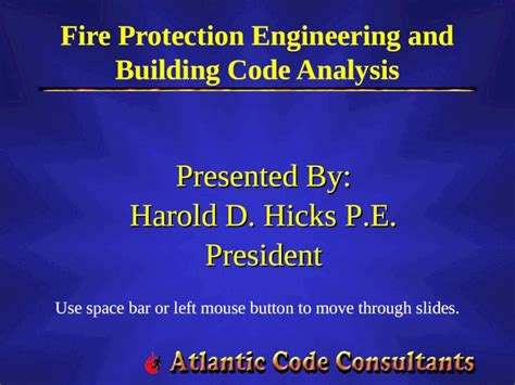 Ppt Fire Protection Engineering And Building Code Analysis Presented
