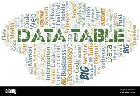 Data Table Vector Word Cloud Made With The Text Only Stock Vector Image And Art Alamy