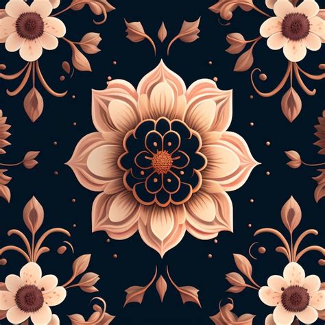 꽃무늬 패턴과 단어가 있는 검은색 배경 무료 사진