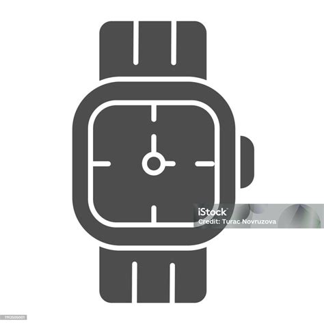 남성 손목 시계 솔리드 아이콘입니다 흰색에 격리 된 남성 손 액세서리 벡터 그림입니다 시계 문말 스타일 디자인 웹 및 응용