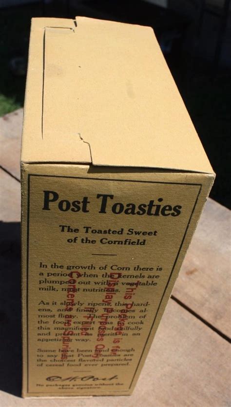 Antique Post Toasties 1915 Cereal Box Paper Advertising Display Country Store 1826933911