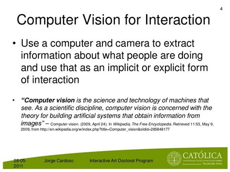 Computer Vision Techniques For Interactive Art