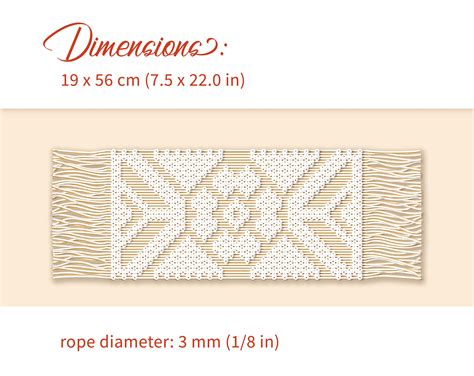 TABLE PLACEMAT Macrame Pattern cunico Macramè Tutorial DIY Boho Macramè Pdf Pattern Instruction