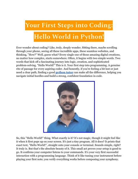 Ppt Your First Steps Into Coding Hello World In Python Powerpoint