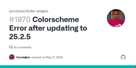 Colorscheme Error After Updating To 2525 · Issue 1870 · Syncfusionflutter Widgets · Github