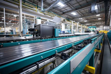 A High Speed Conveyor Belt Showcasing The Seamless Production Process In A Modern Manufacturing