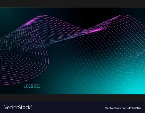 Abstract Wave Technology Background With Blue Vector Image