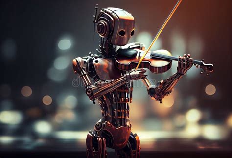 The Robot Plays A Violin Stock Image Image Of Violin 298498221