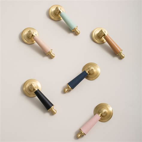 Goldenwarmuk Cupboard Handles Leather Cabinet Pulls Decorative Colorful