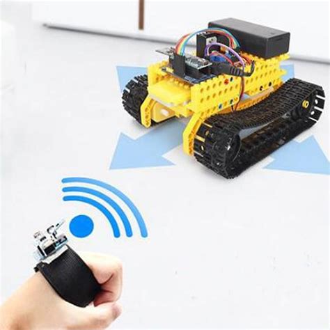 Byggesten Track Robot Bil Arduino Gesture Control Smart Robot Tank Kit