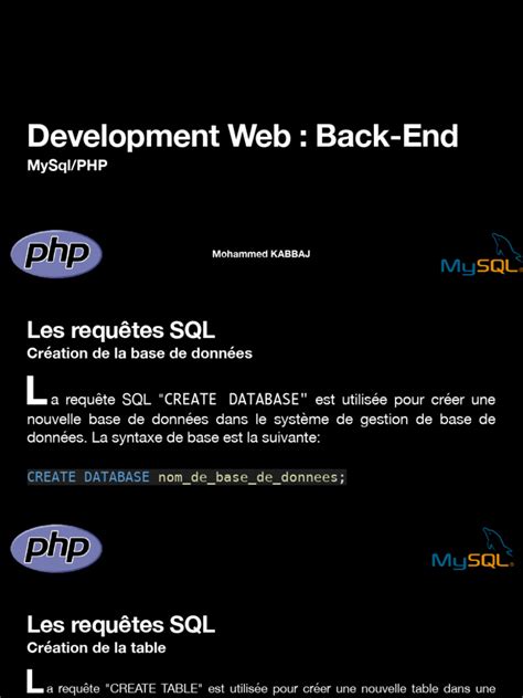 Mysql Php Pdf Informatique Informatique