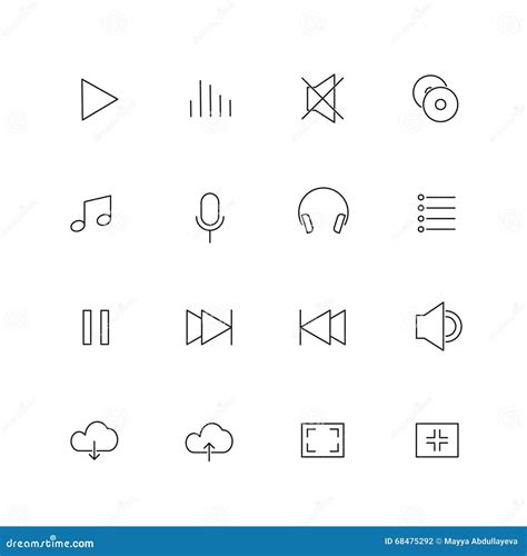 Set Of Music Line Icons Stock Vector Illustration Of Abstract 68475292