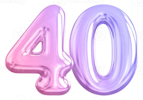 40 Number Gradient 3d Render 36308449 Png