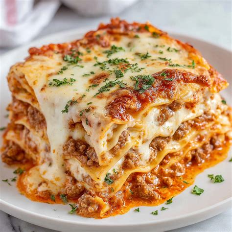 Classic Lasagna With Meat Sauce And Ricotta Cheese