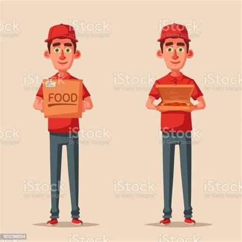 배달 서비스입니다 상자를 가진 남자입니다 만화 벡터 일러스트 레이 션 개념에 대한 스톡 벡터 아트 및 기타 이미지 개념 남성 등 Istock