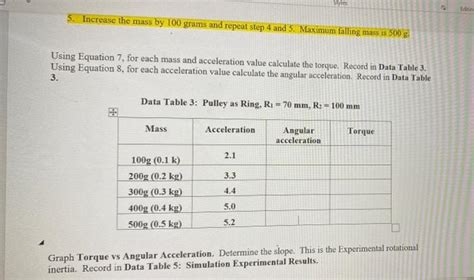 How Do You Find The Angular Acceleration And Torque Chegg Com