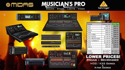 New Lower Prices Midas M32 Mr18 Behringer X32 X Air Xr18 Xr16 Xr12