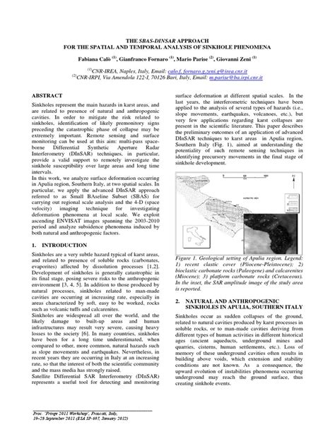 Pdf Sbas Dinsar Approach Spatial Temporal Analysis Sinkhole Phenomena