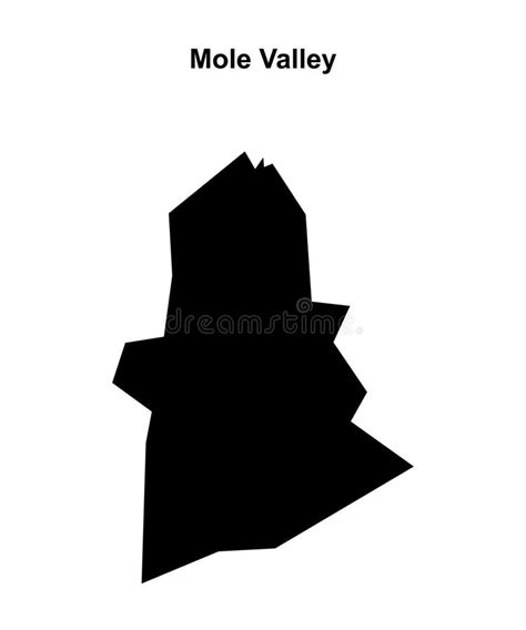 Mole Valley Outline Map Stock Vector Illustration Of Vector 371645198