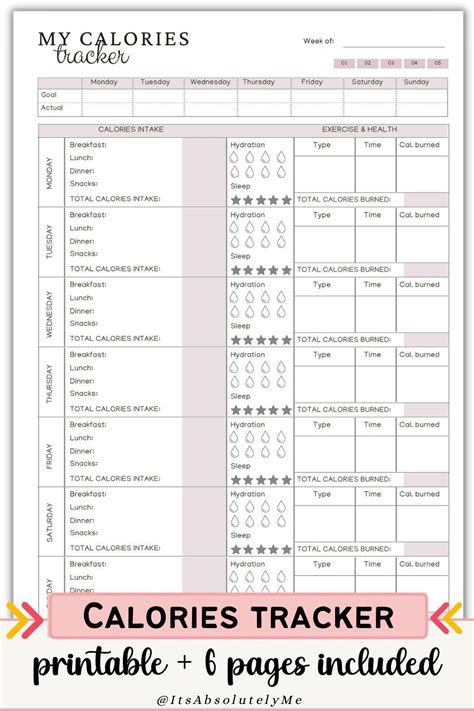 Calorie Tracker Macro Tracker Food Log Food Diary Weight Etsy Artofit