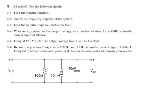 Solved For The Following Circuit Find The Transfer Chegg