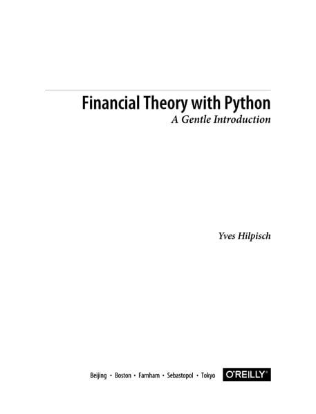 Financial Theory With Python A Gentle Introduction E Books Max