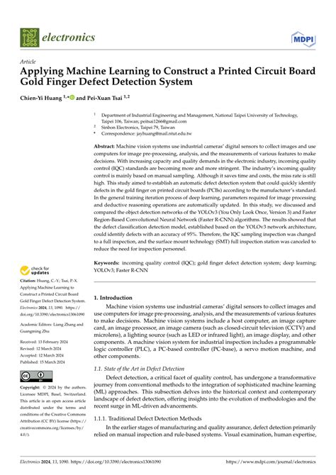 Pdf Applying Machine Learning To Construct A Printed Circuit Board Gold Finger Defect