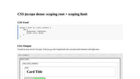 Css `scope` Demo Scoping Root Scoping Limit
