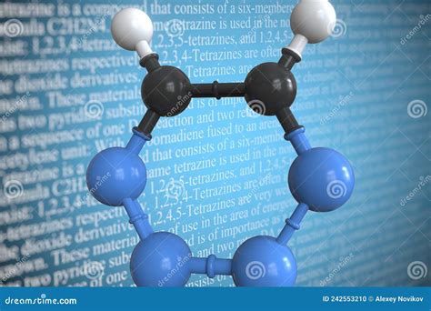 Tetrazine Molecule 1 2 3 4 Tetrazine Molecular Structure Isolated 3d Model Van Der Waals Stock