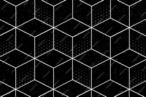 Free Vector Seamless 3d Geometric Cubic Pattern On A Black Background