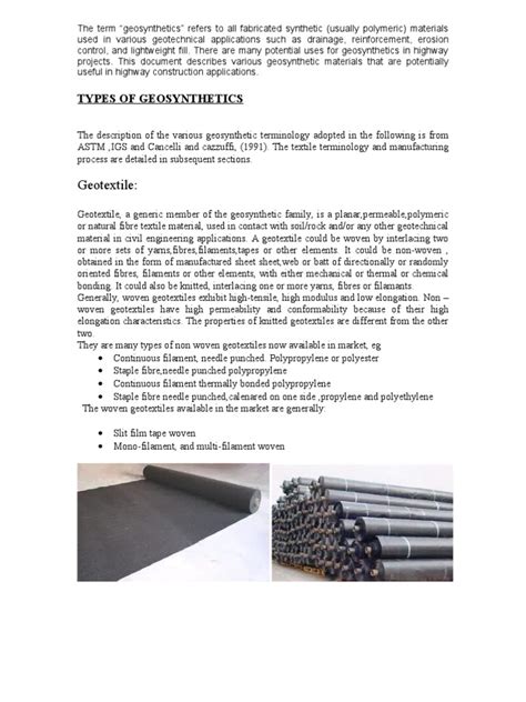 Types Of Geosynthetics Geotechnical Engineering Engineering