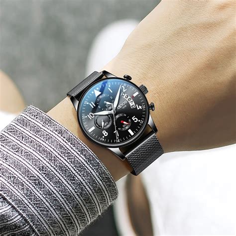 Модные новые Брендовые мужские кварцевые Военные бизнес часы с