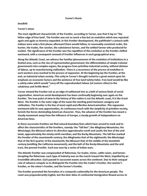 Turners Thesis Pdf Frontier Human Migration