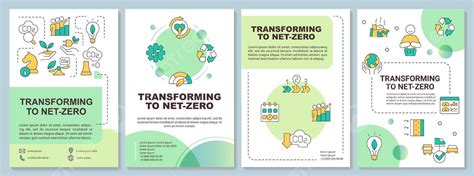 Transition To Net Zero Green Brochure Template Graphic Carbon Pamphlet Vector Graphic Carbon