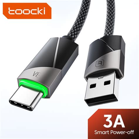 Toocki A Smart Power Off Usb To Type C Data Cable For Xiaomi Huawei Smart Indicator Light Usb C