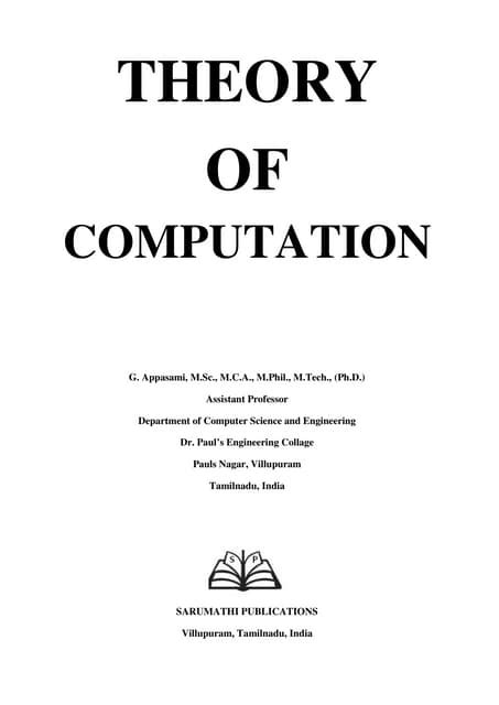 Cs6503 Theory Of Computation Book Notes Pdf