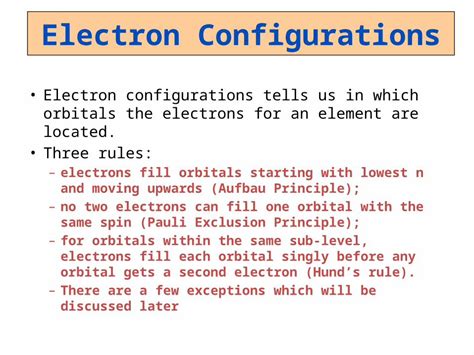 Pptx Electron Configurations Tells Us In Which Orbitals The Electrons