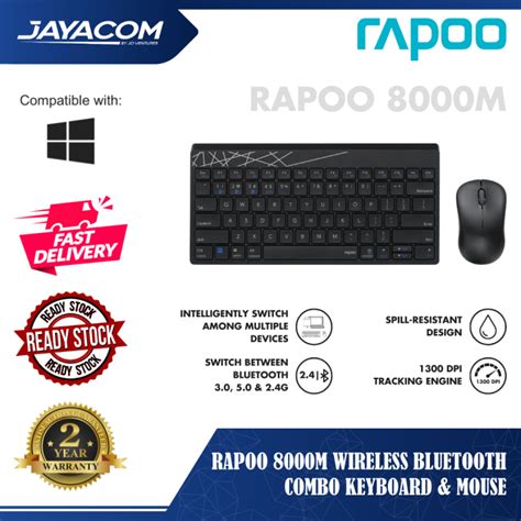 Rapoo M Wireless Bluetooth Combo Keyboard Mouse Lazada