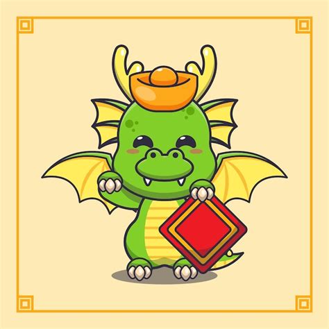 Premium Vector Cute Lucky Dragon In Chinese New Year