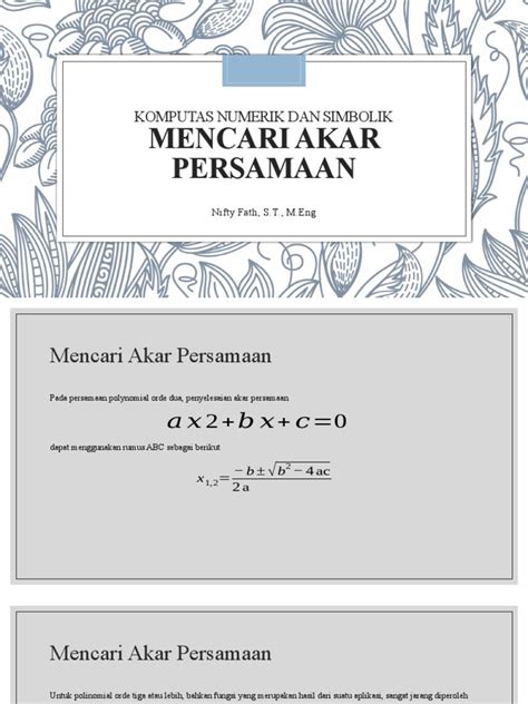 pertemuan 3 mencari akar persamaan metode bisection pdf