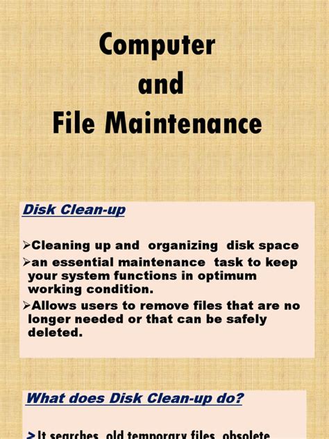 Disk Clean Up Pdf Computer File Ibm Pc Compatibles