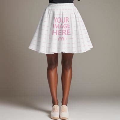 Back View Of Mini Skirt Mockup With Fit Woman Mediamodifier