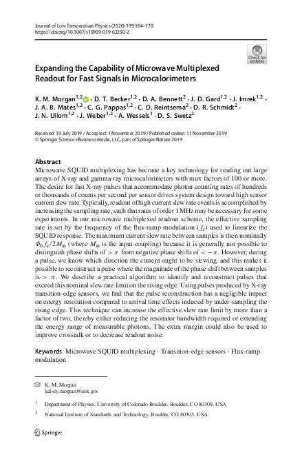 Pdf Expanding The Capability Of Microwave Multiplexed Readout For Fast Signals In