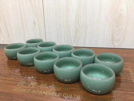 编号JG201龙泉青瓷哥窑梅子青冰裂套盒 司法拍卖 阿里资产