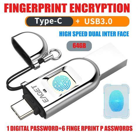 Flash Drive Type C USB Port Metal Fingerprint Encryption U Disk For