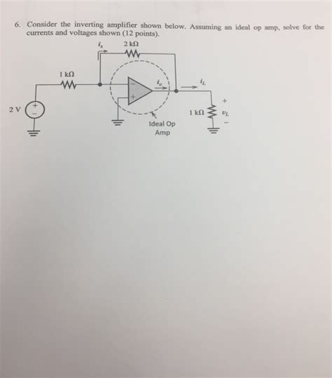 Solved Consider The Inverting Amplifier Shown Below Chegg