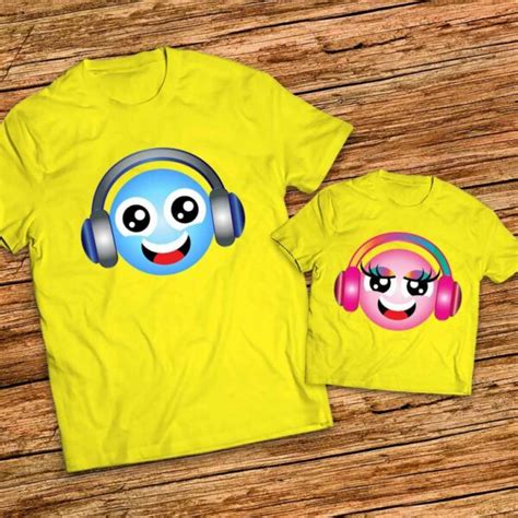 Забавни Тениски за Баща и Дъщеря с Емотикони Shtampi Bg