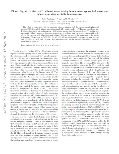 pdf phase diagram of t t hubbard model taking into account spin